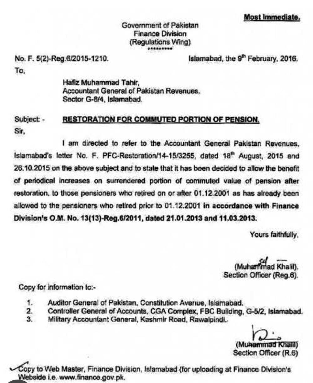 Restoration for Commuted Portion of Pension